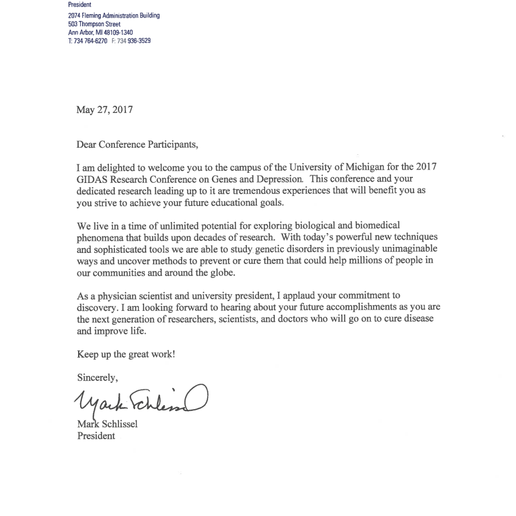 Commencement letter from UM President Mark Schlissel – miRcore